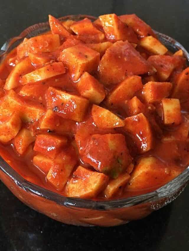 Bharillyo Amlyo: Goan Traditional Stuffed Raw Mango Pickle