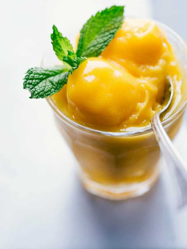 Refreshing And Tropical Mango Sorbet To Beat The Heat